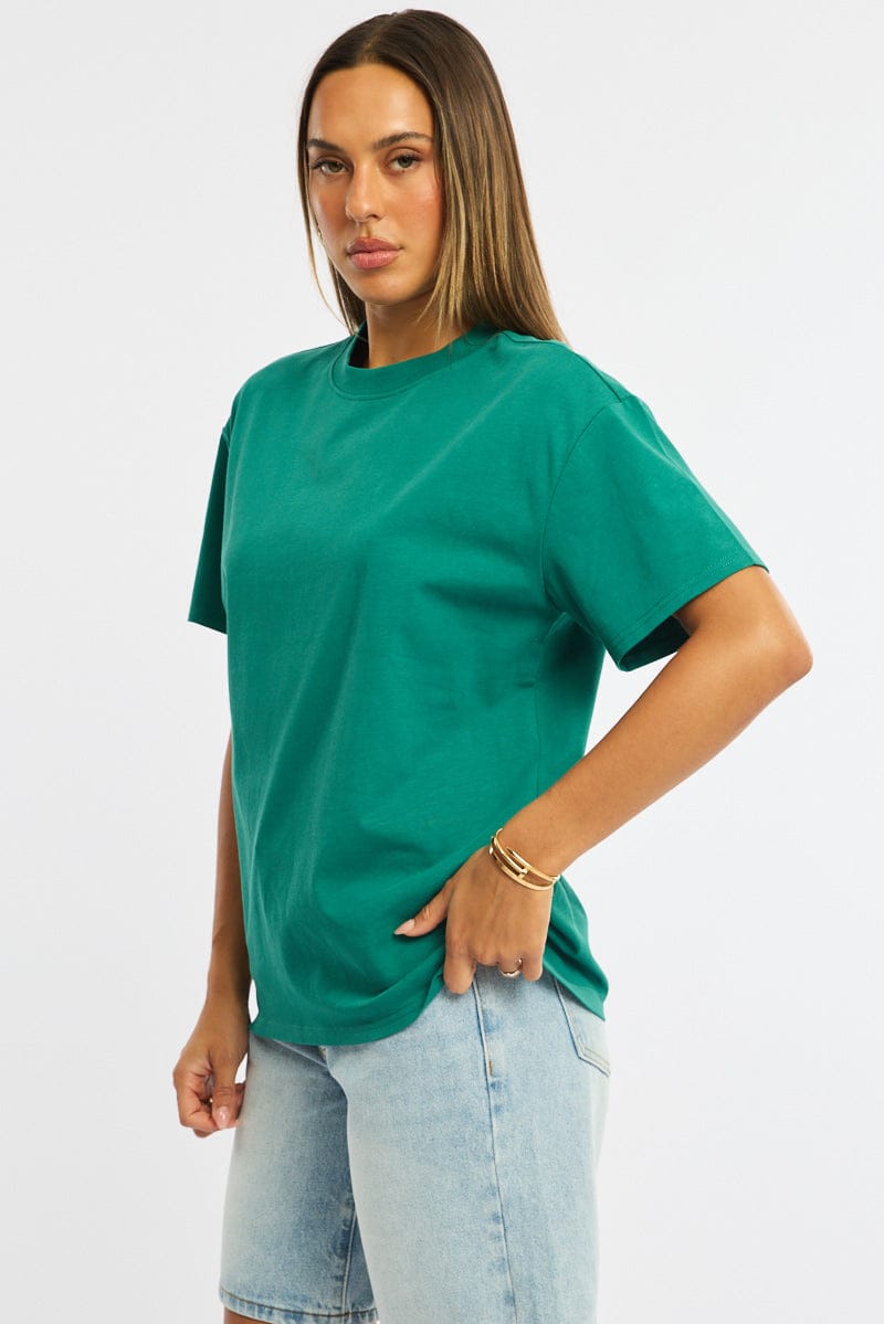 Green Oversized Tee Short Sleeve | Ally Fashion