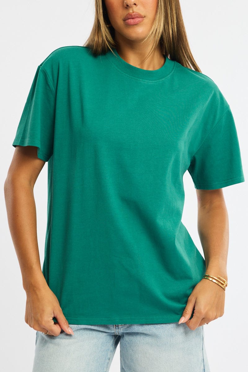 Green Oversized Tee Short Sleeve | Ally Fashion