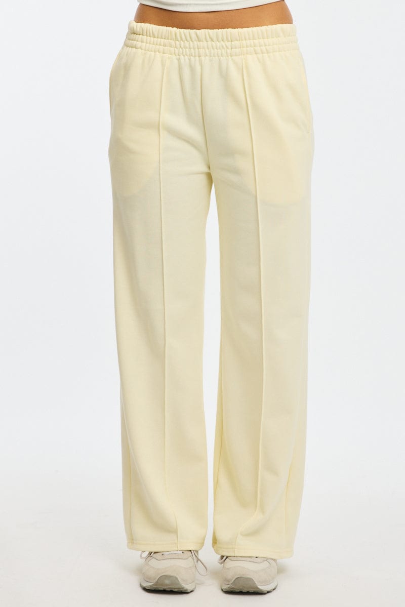 White Track Pants Wide Leg | Ally Fashion