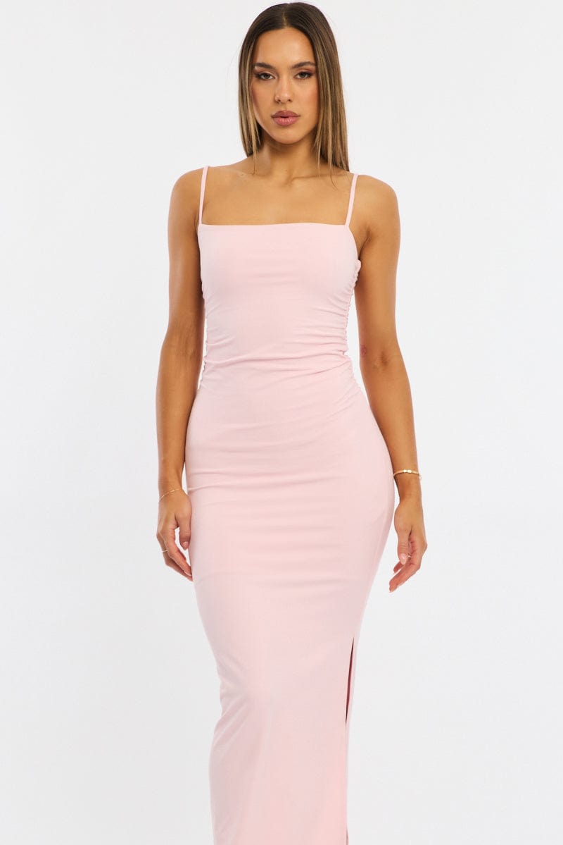 Pink Bodycon Dress Maxi | Ally Fashion