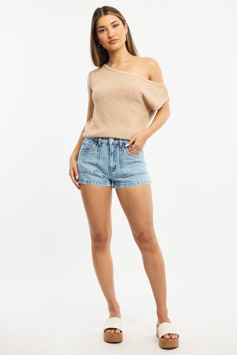 Denim Micro Shorts Low Rise | Ally Fashion