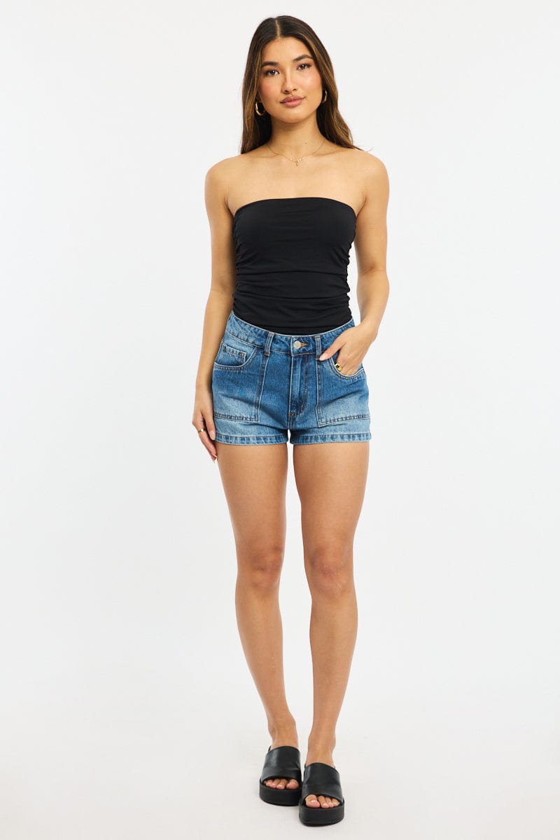 Denim Micro Shorts Low Rise | Ally Fashion