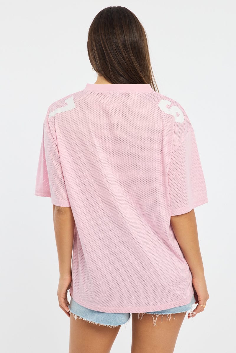 Pink Sport Tee Short Sleeve | Ally Fashion
