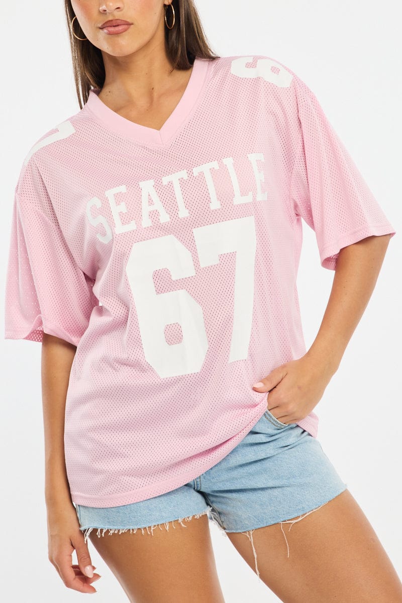 Pink Sport Tee Short Sleeve | Ally Fashion
