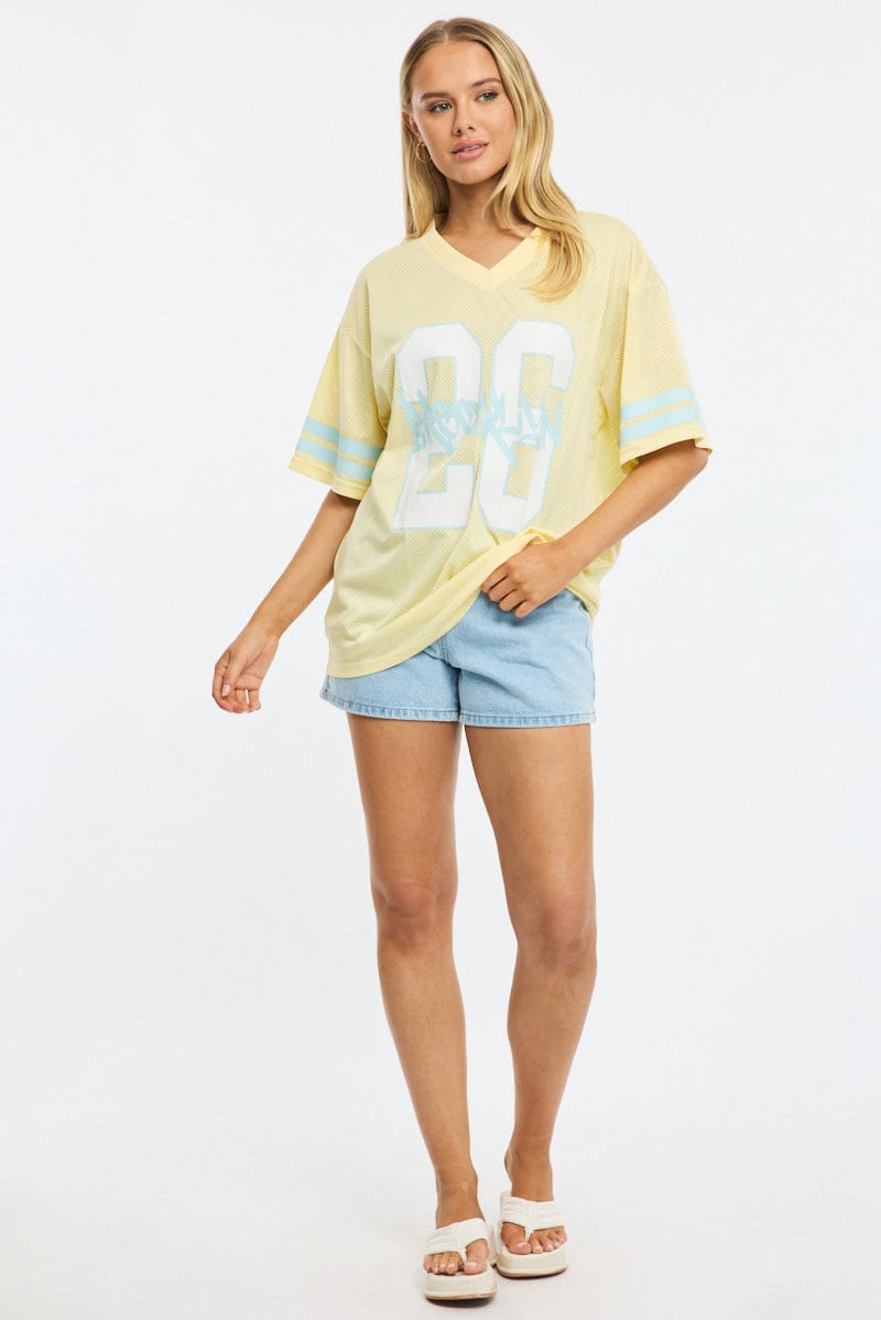 Yellow Sport Tee Short Sleeve | Ally Fashion